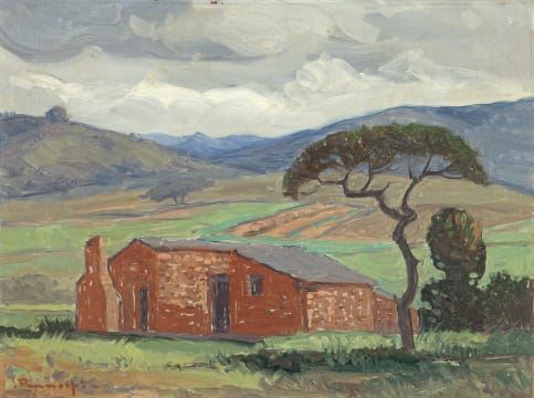 Jacob Hendrik Pierneef | Farmhouse with Trees | MutualArt