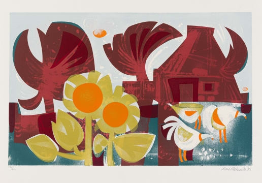 Wendy Malan | Farmyard with Chickens (1973) | MutualArt