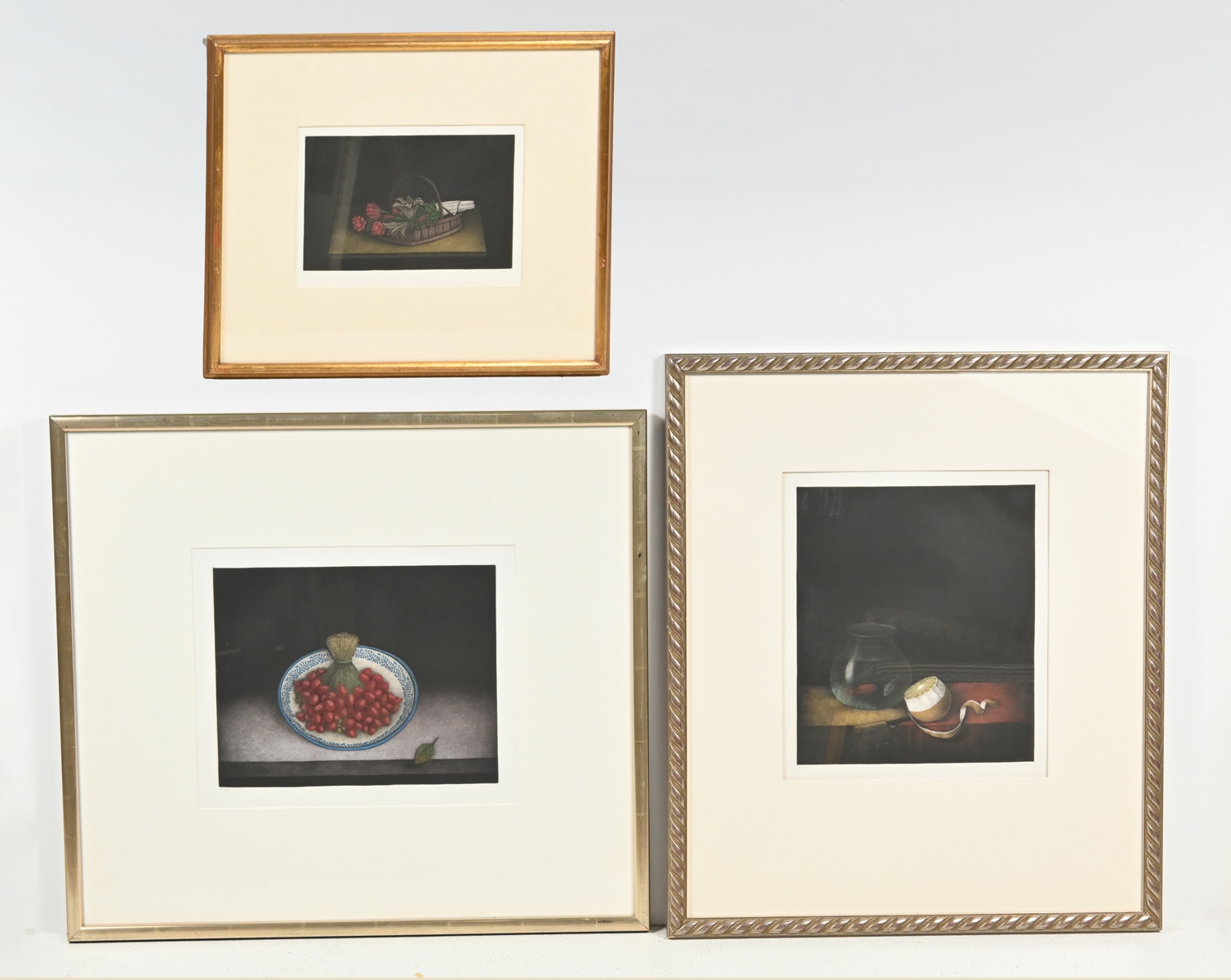 Tomoe Yokoi | 3 Mezzotints; 1) Roses in a Basket (1943) | MutualArt