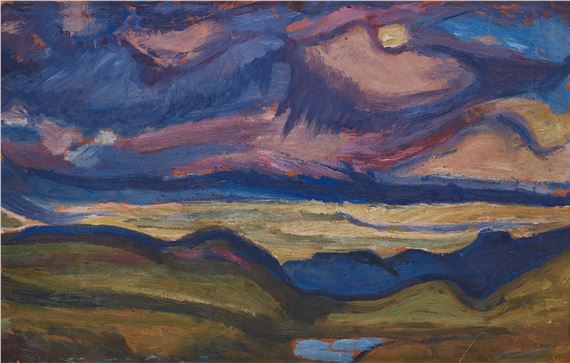 Helmer Osslund | Moonlit river landscape | MutualArt