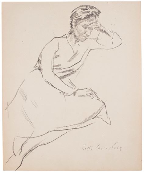 Lotte Laserstein | Seated Traute (1928) | MutualArt