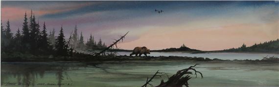 Hubert Weidinger | Braunbär in kanadischer Wildnis (1951) | MutualArt