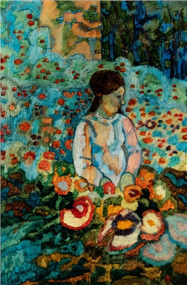 Donald Roy Purdy | Portrait of a Woman Tending to her Garden | MutualArt