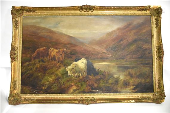 R. Watson | Highland cattle in landscape | MutualArt