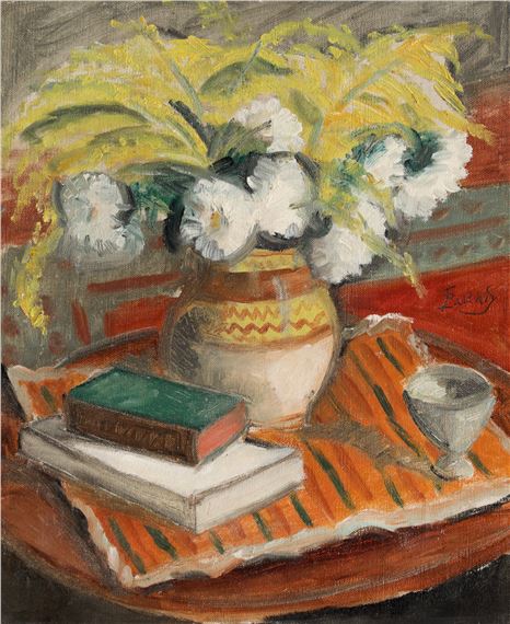 Theodor Pallady | Still Life with Books and White Chrysanthemums (20s ...