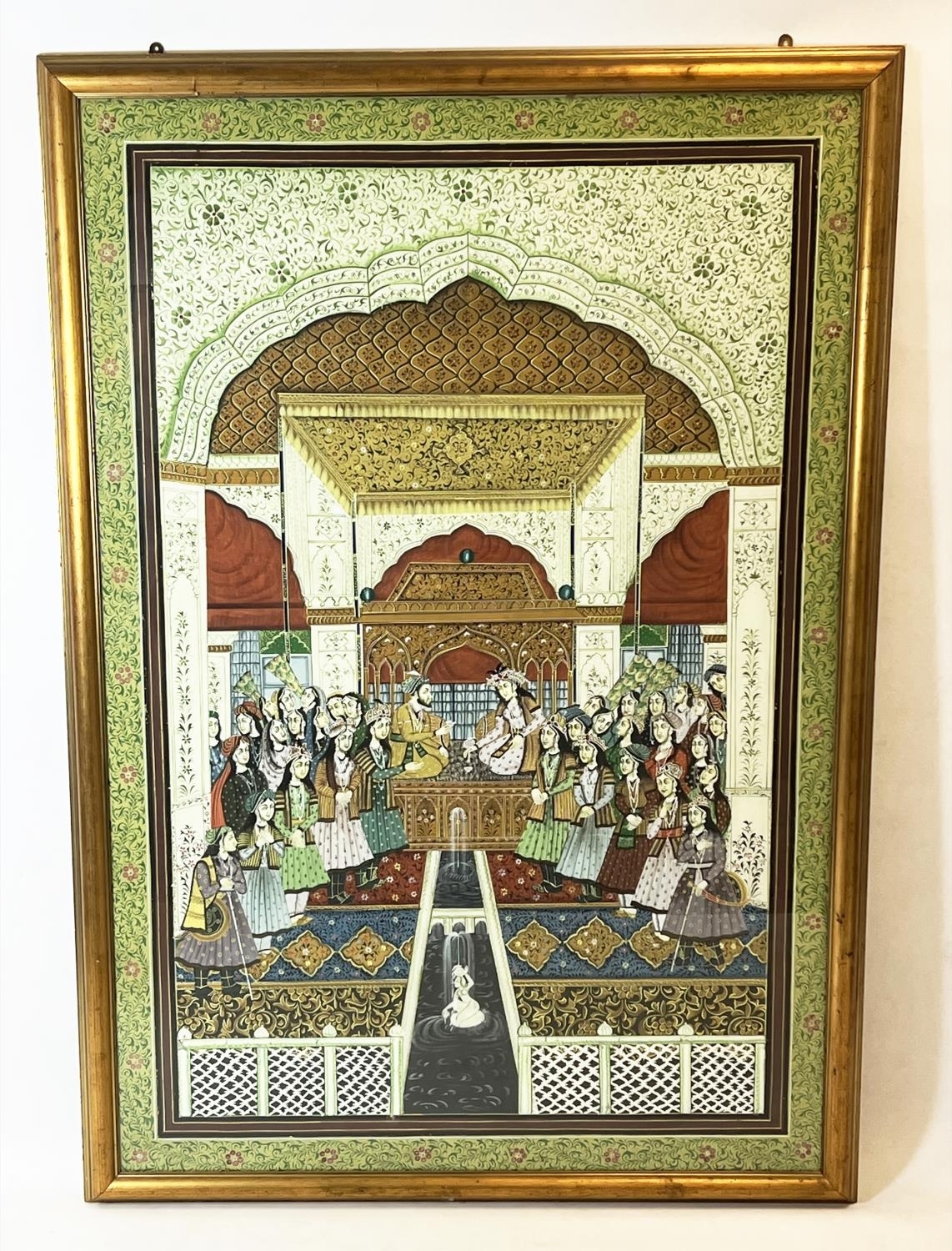 Mughal School | a large depicting an interior scene with seated ...