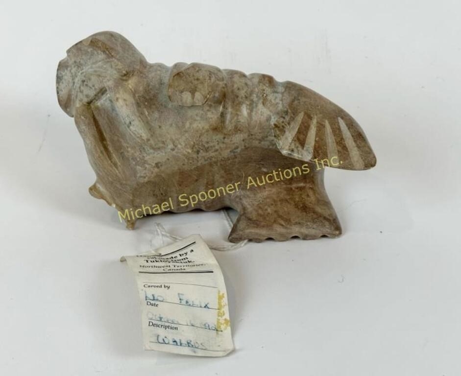 Leo Felix | LEO FELIX - INUIT STONE WALRUS (1992) | MutualArt