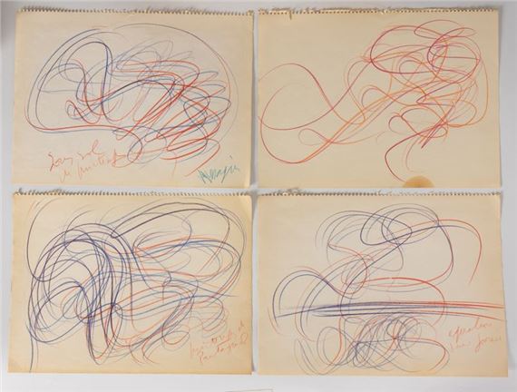 Jean Messagier | Un lot de quatre dessins de carnet | MutualArt