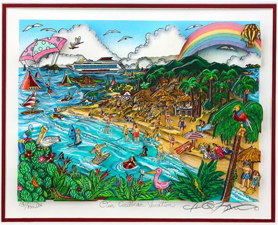 Charles Fazzino | Our Caribbean Vacation (Red) | MutualArt