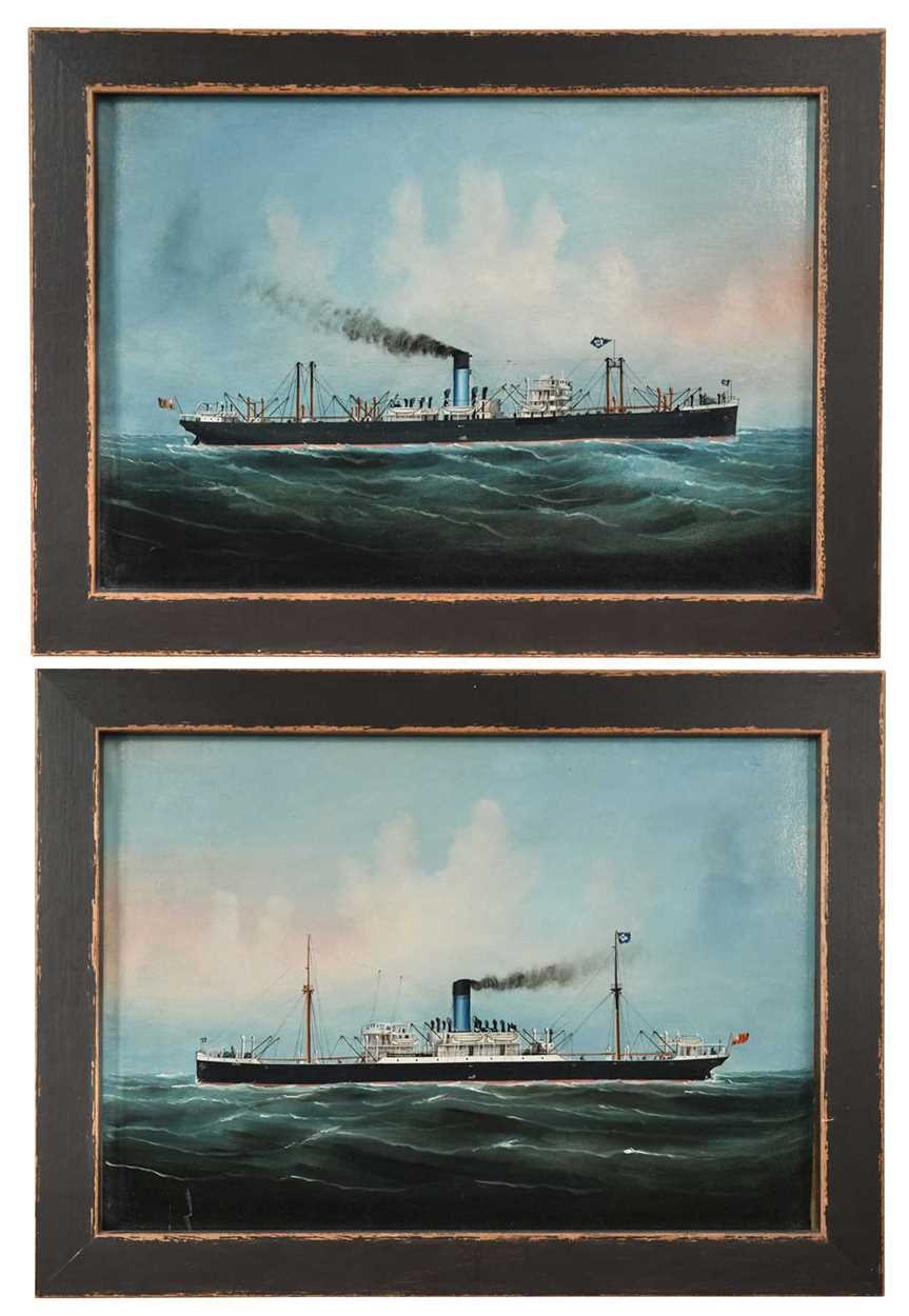 Chinese School, 19th Century | Portraits of Blue Funnel Line cargo ...