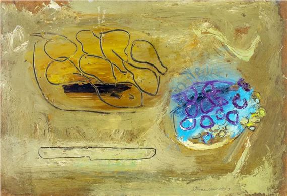 Sterling Boyd Strauser | Still Life with Blueberry Pie (1953) | MutualArt