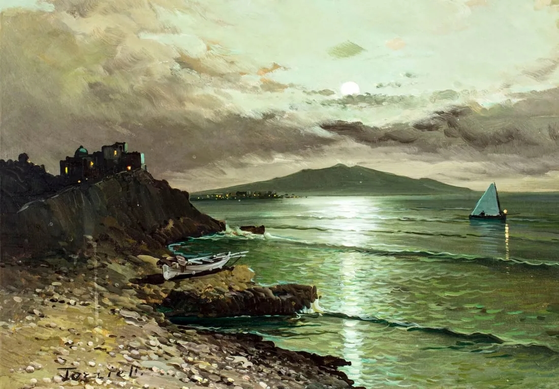 Antonio Torrielli | Moonlight Coastal Seascape | MutualArt
