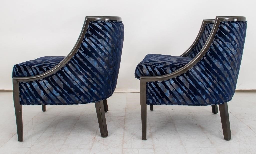 J. Robert Scott | J. Robert Scott Ebonized Tub Chairs, Pair | MutualArt
