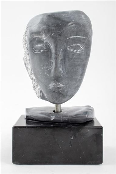 Joan Hyde Shapiro | Joan Shapiro Figural Bust Gray Alabaster Sculpture ...