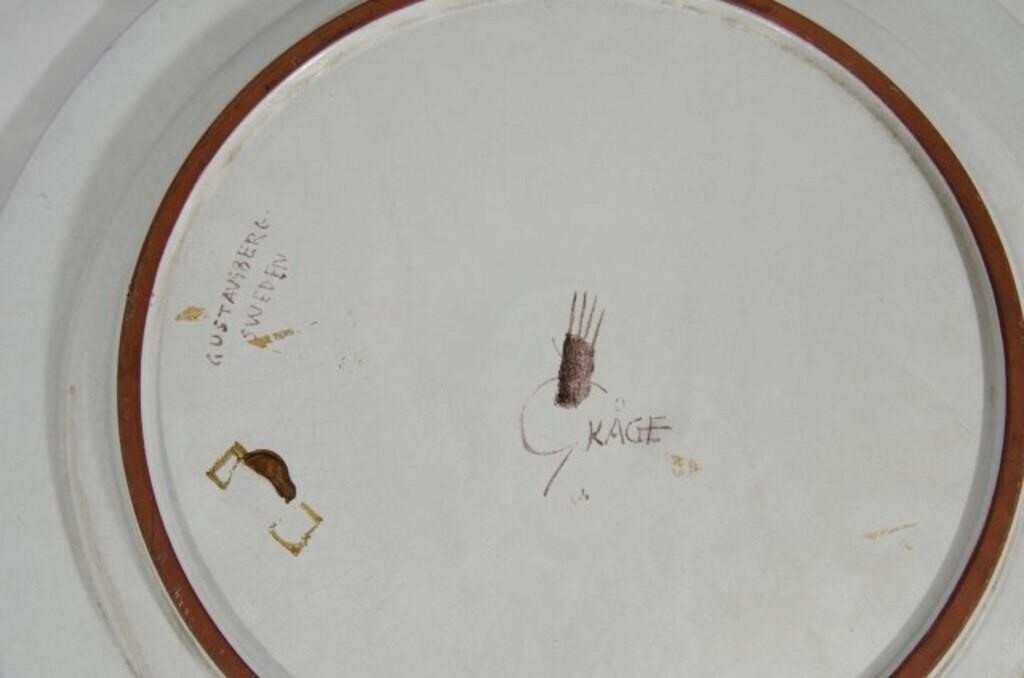 Wilhelm Kåge | Wilhelm Kage Mid-Century Modern Ceramic Plate | MutualArt