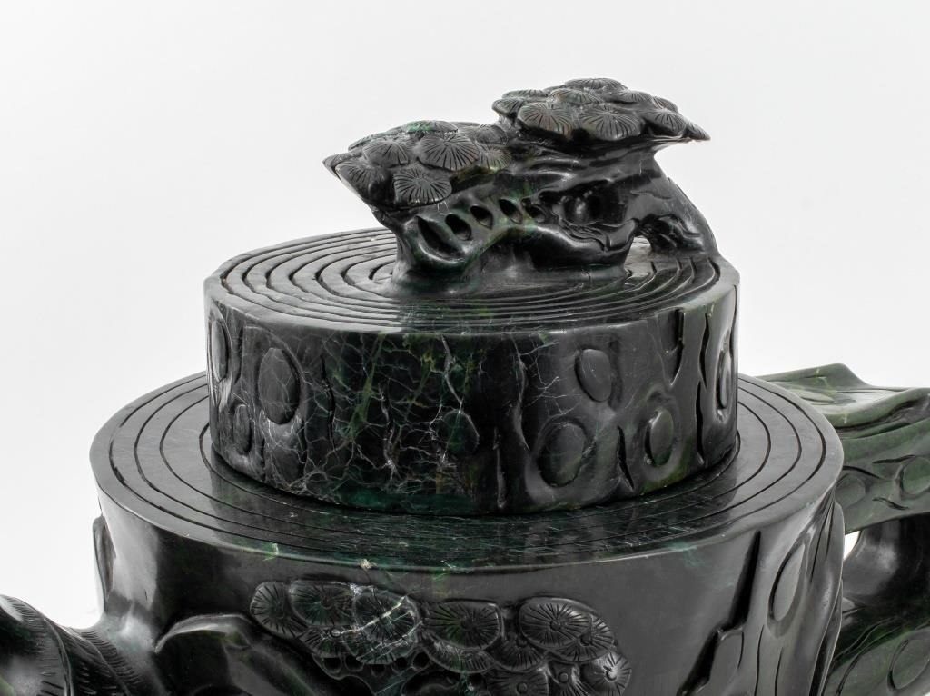 Chinese School | Chinese Monumental Nephrite Jade Teapot | MutualArt