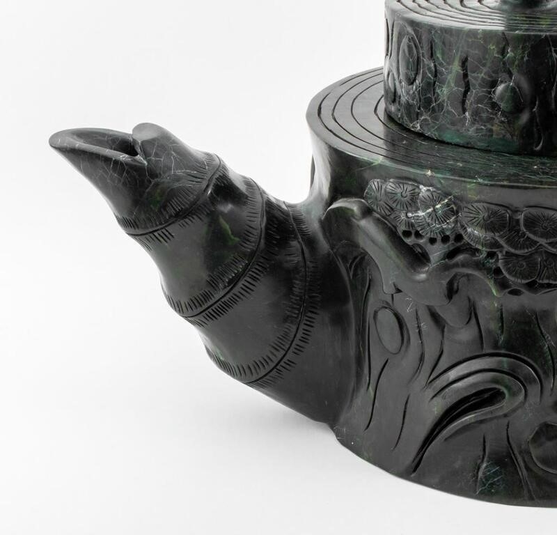 Chinese School | Chinese Monumental Nephrite Jade Teapot | MutualArt