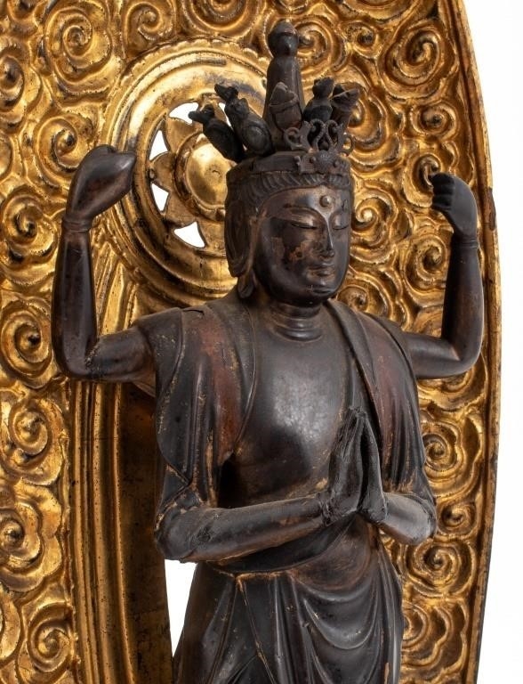 Japanese School | Japanese Gilt Wood Amida Buddha Sculpture (19th ...