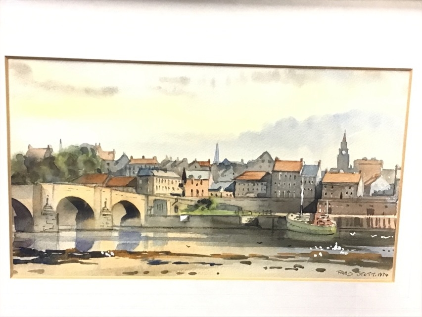 Fred Stott | view of Berwick from across the Tweed (1974) | MutualArt