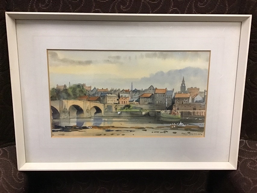 Fred Stott | view of Berwick from across the Tweed (1974) | MutualArt