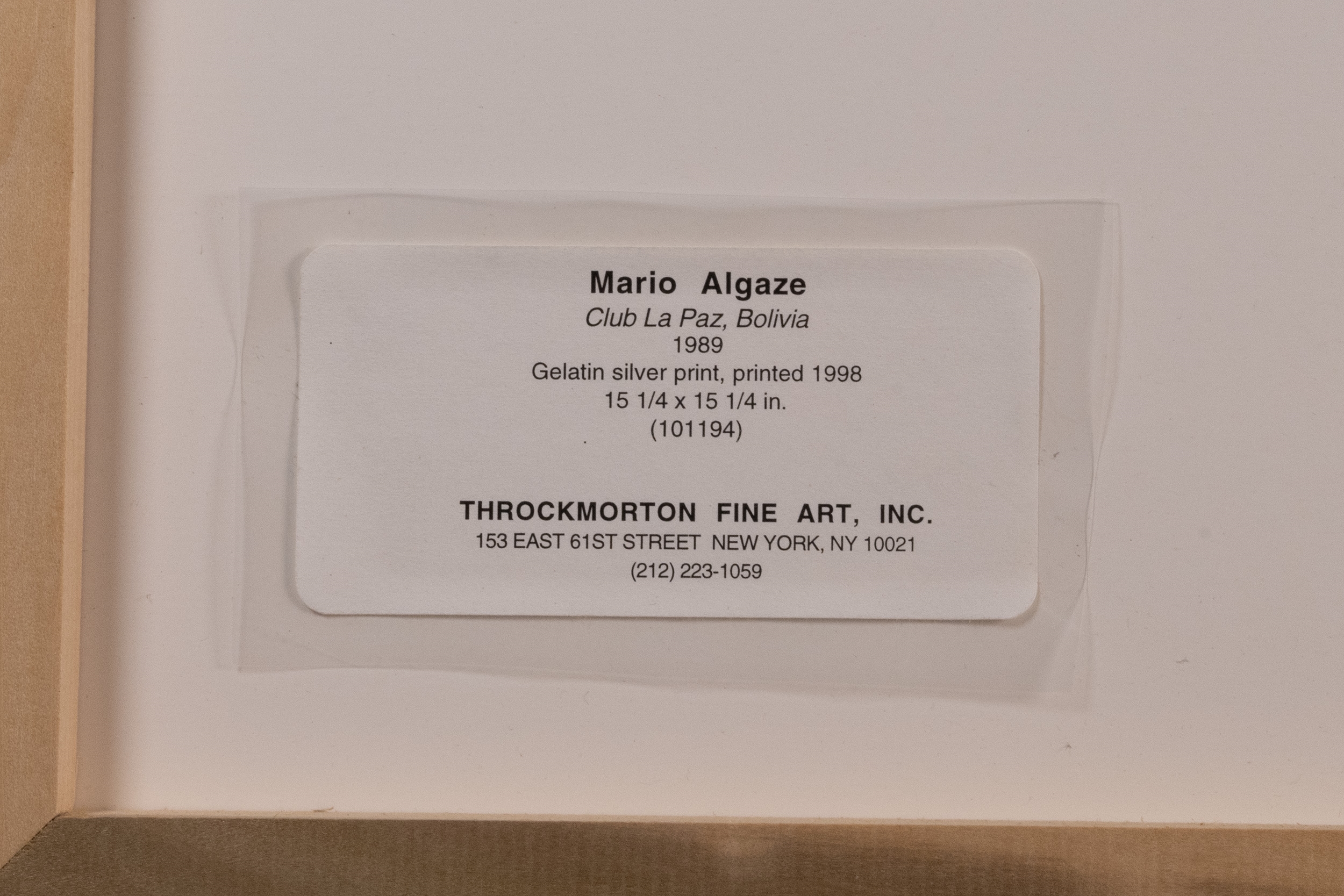 Mario Algaze | Mario Algaze ( Cuba b.1947)Club La Paz Bolivia Gelatin ...