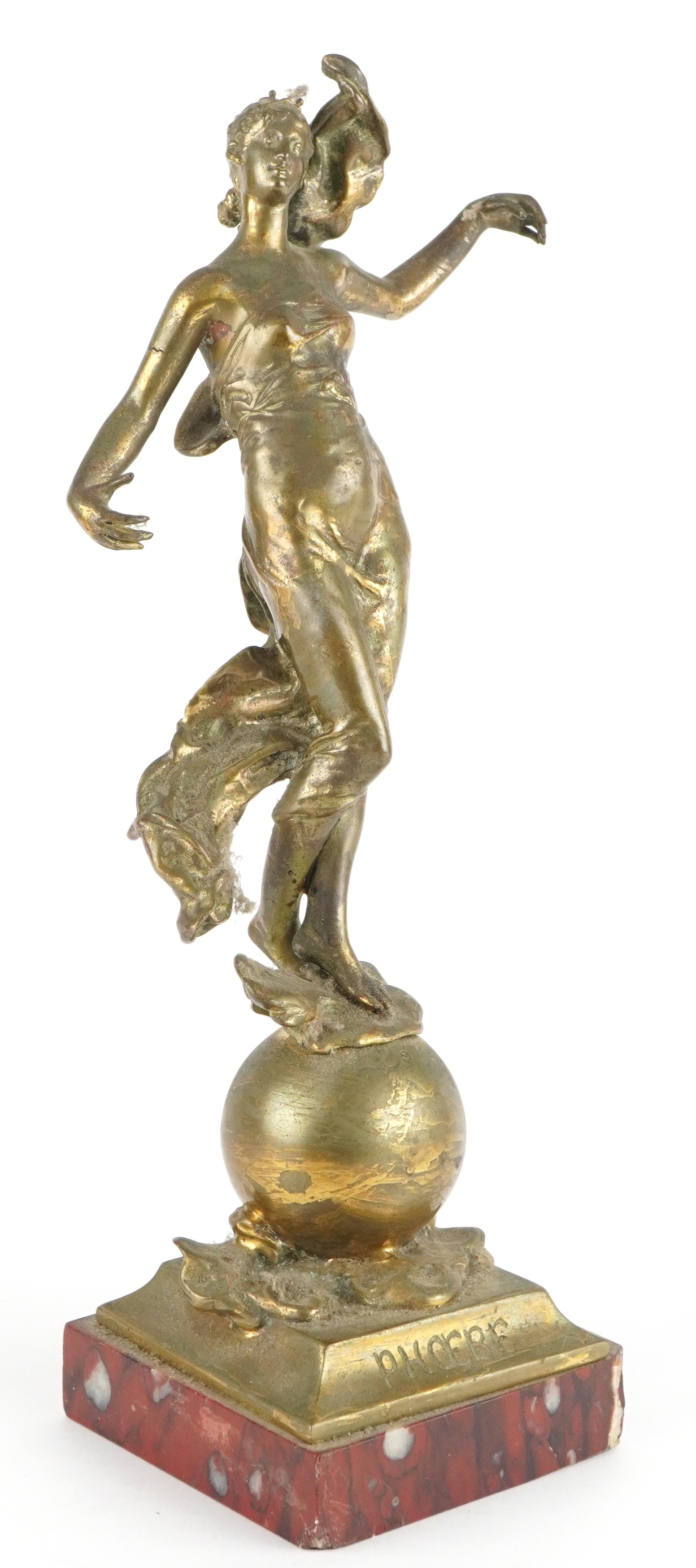 Eugène Marioton | French Art Nouveau bronzed sculpture entitled Phoebe ...
