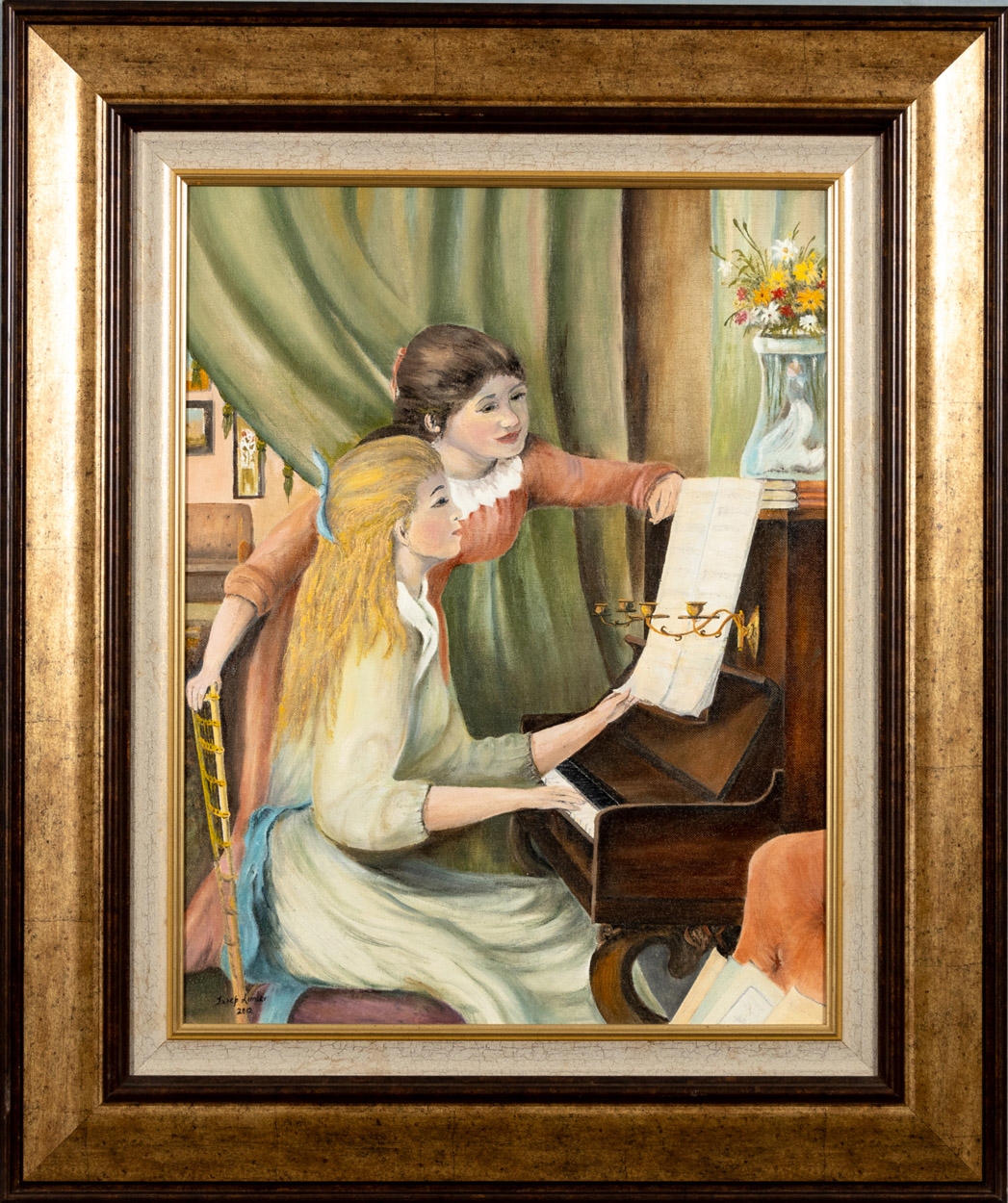 Peter George Miller | two girls playing piano | MutualArt