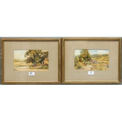 Josine Rappard | Twee zomerse landschappen met kar en hoeve | MutualArt