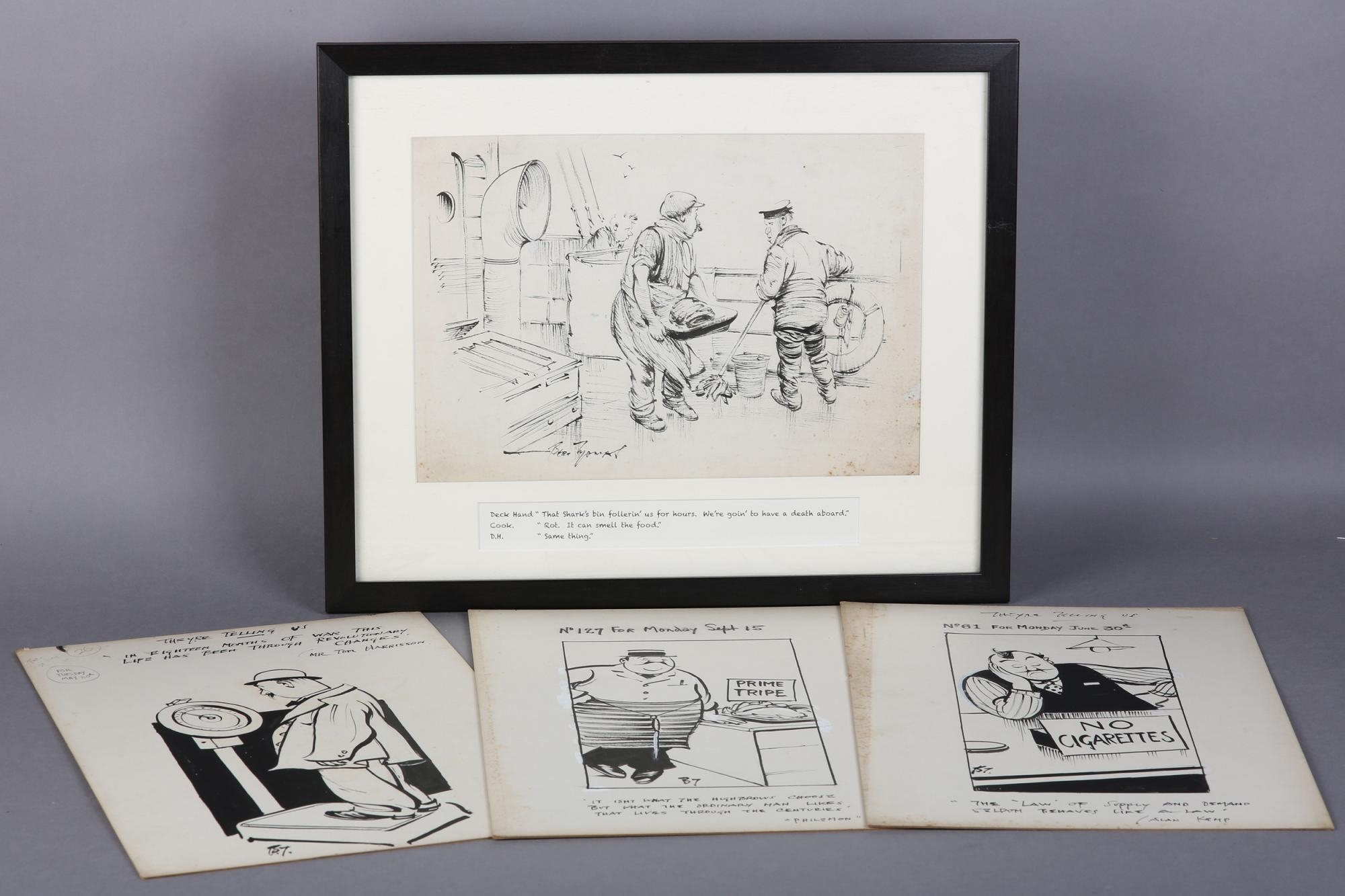 Bert Thomas | 'Deck Hand's Response' original cartoon, pen and ink ...