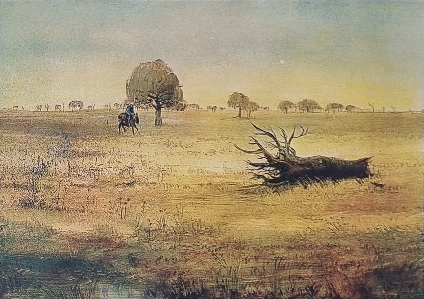 Arthur Merric Bloomfield‏ Boyd | Landscape with Stockman | MutualArt
