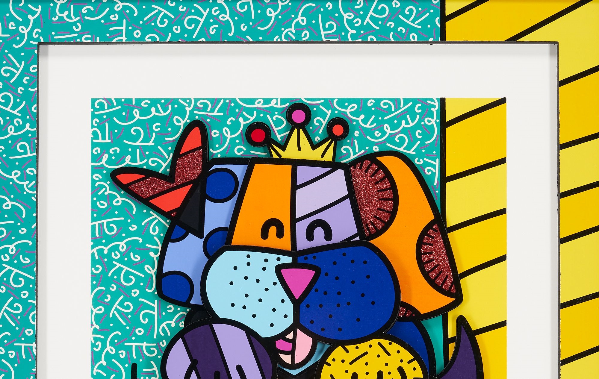 Romero Britto | Romero Britto 3-D Dog with Bone Serigraph | MutualArt