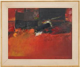 Sublett Carl | Carl Sublett O/C Abstract Painting, Composition Sunset ...