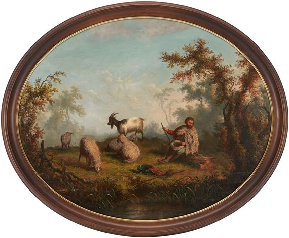 Prosper Ferey | Prosper Ferey Oil on Panel Pastoral Landscape (1859 ...