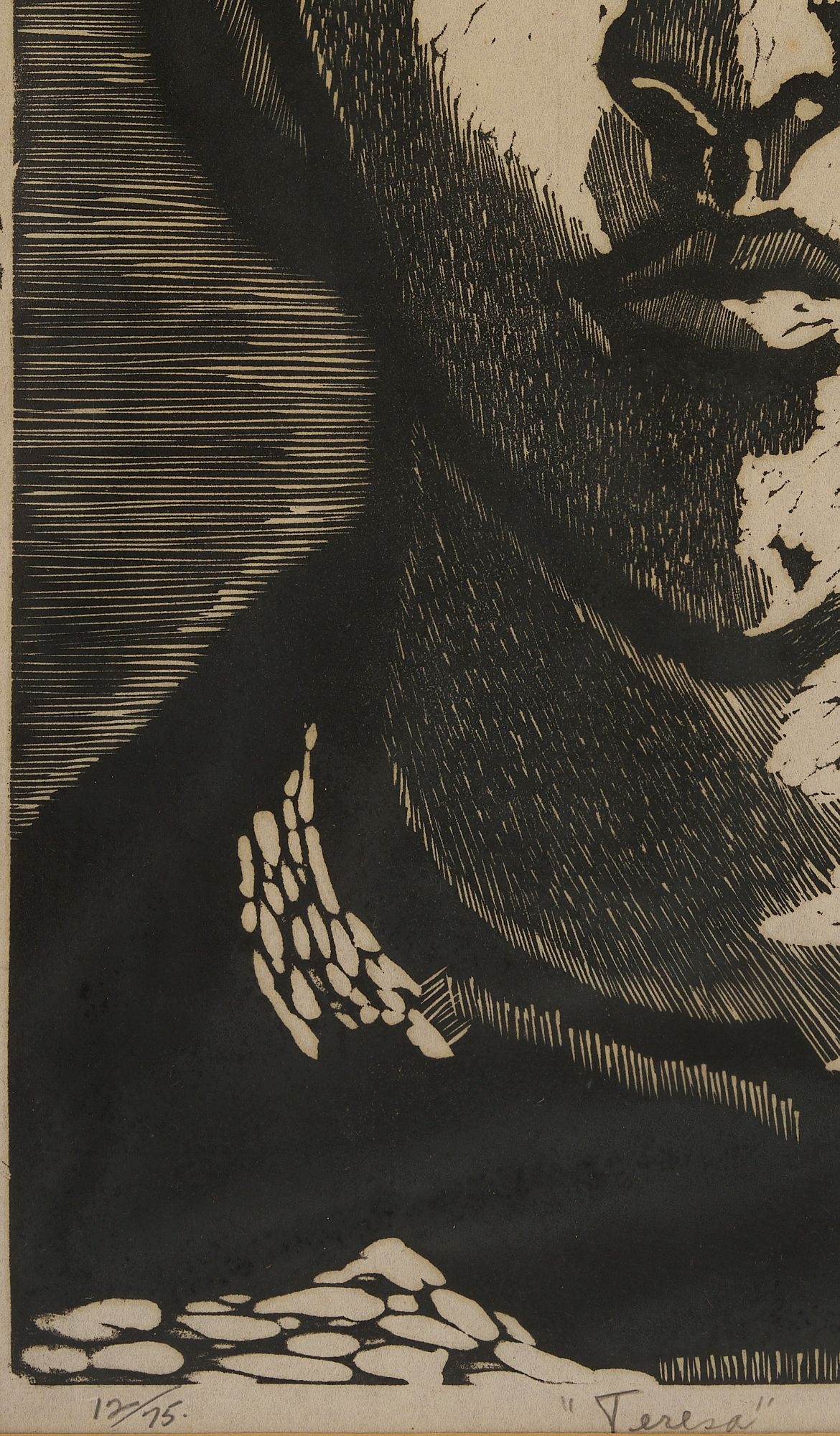 Francisco Rodón | Francisco Rodon woodcut, Portrait of a Woman (20th ...