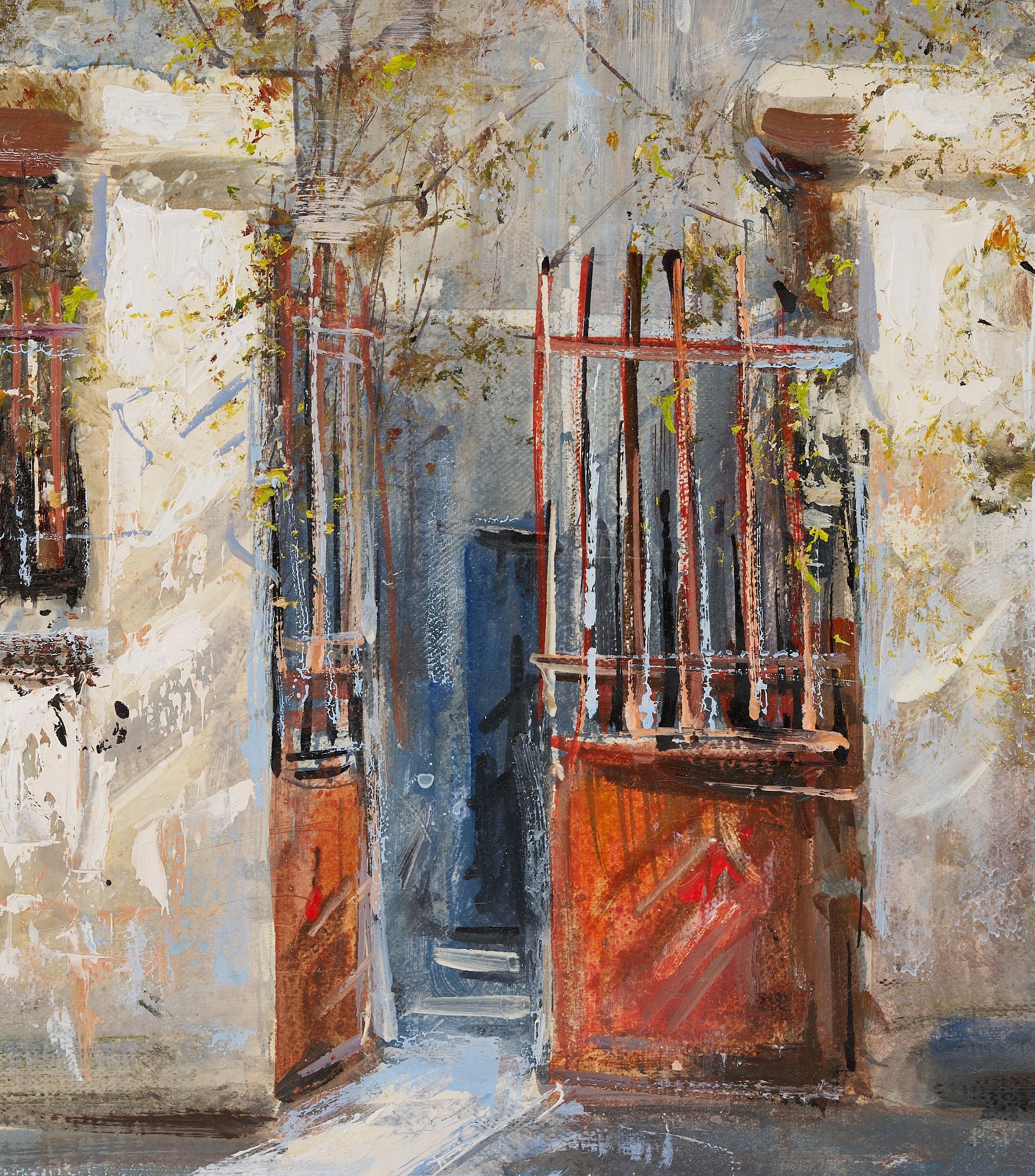 Lucien Delarue | Lucien Delarue Large Oil Painting: Impasse du Tetre ...