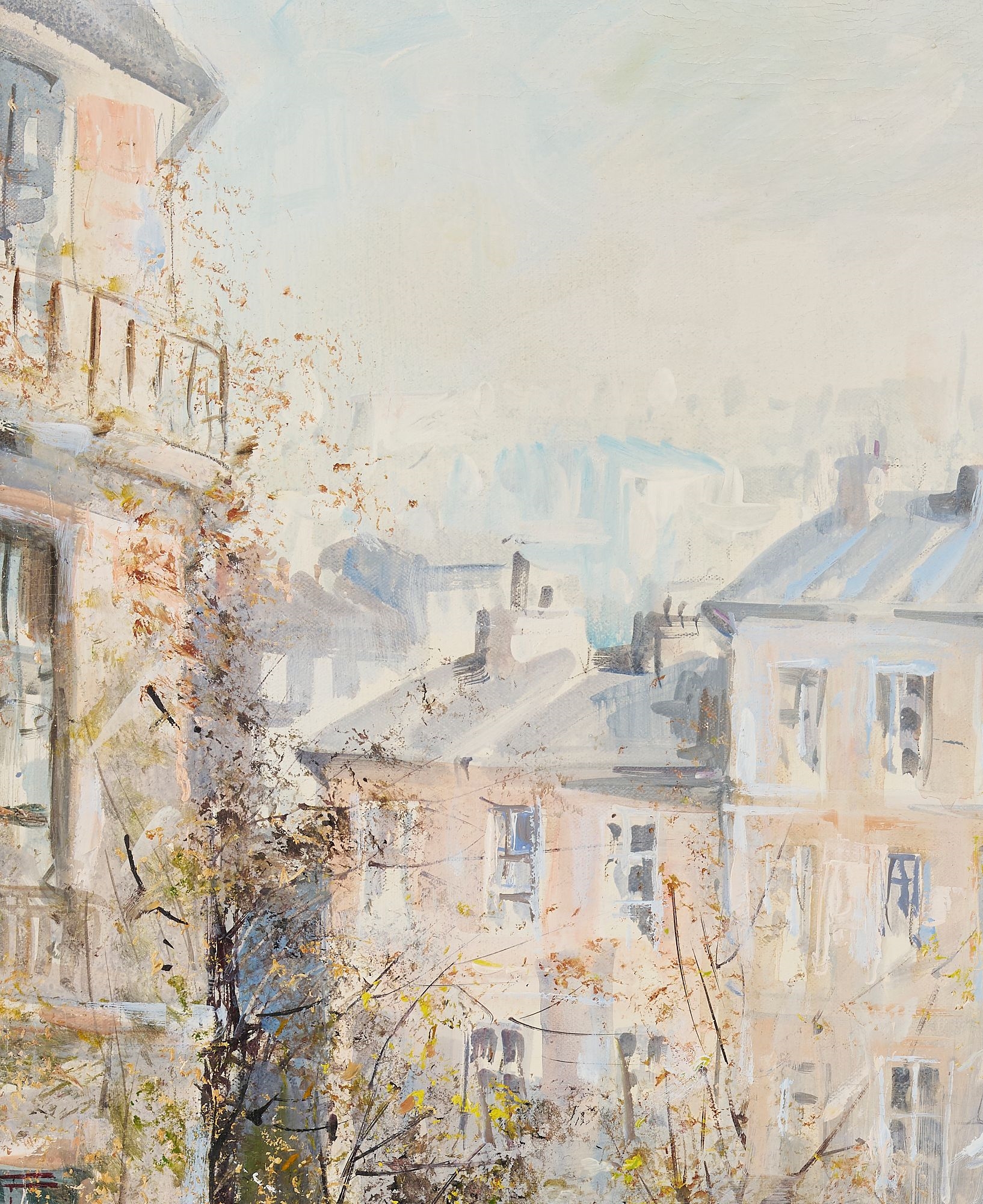 Lucien Delarue | Lucien Delarue Large Oil Painting: Impasse du Tetre ...