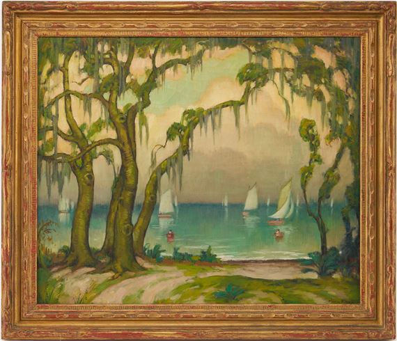 Marie Atkinson Hull | Large Marie Hull O/C Mississippi Coastal ...