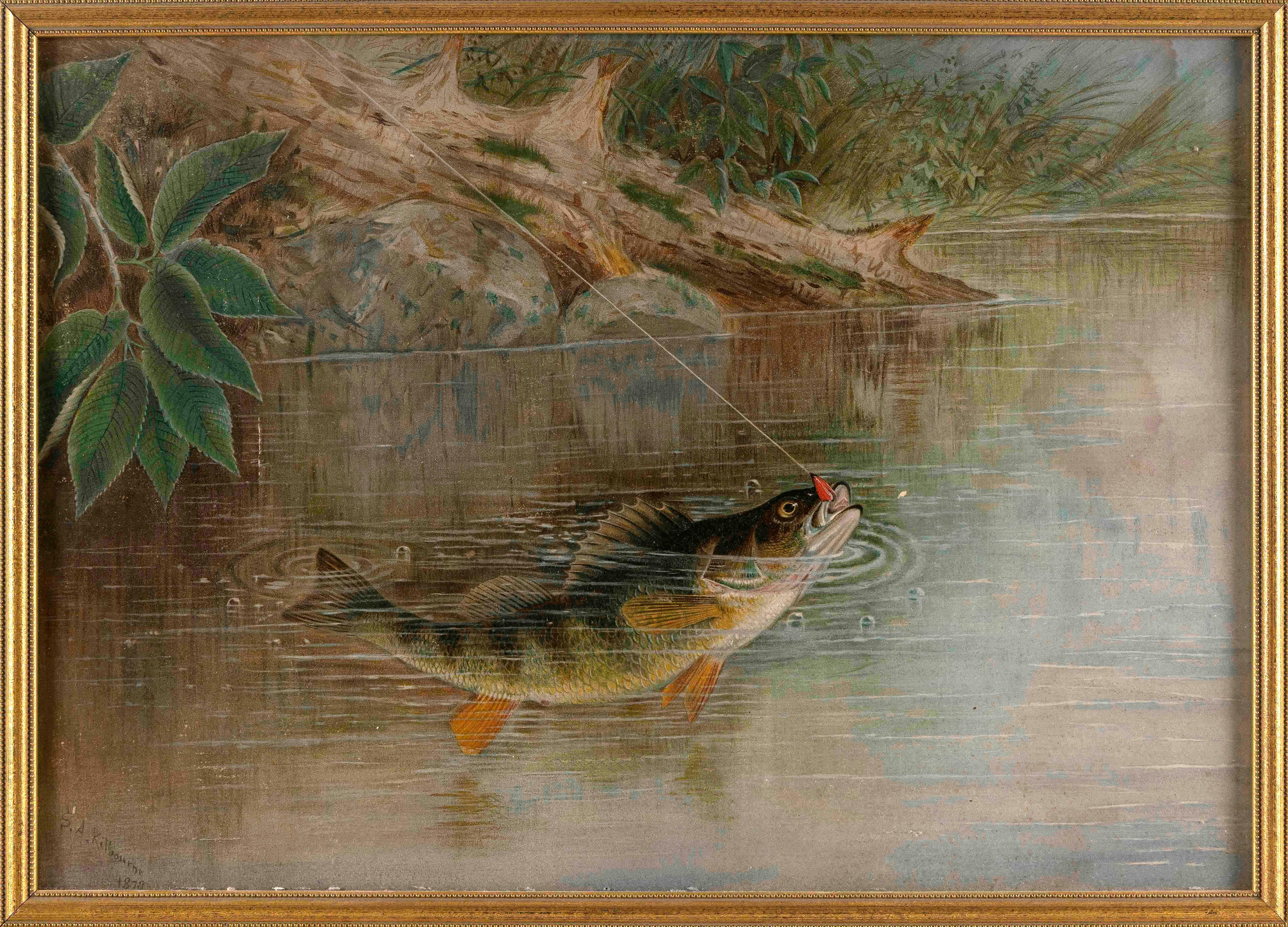 Samuel A. Kilbourne | Perch hooked on a fly | MutualArt