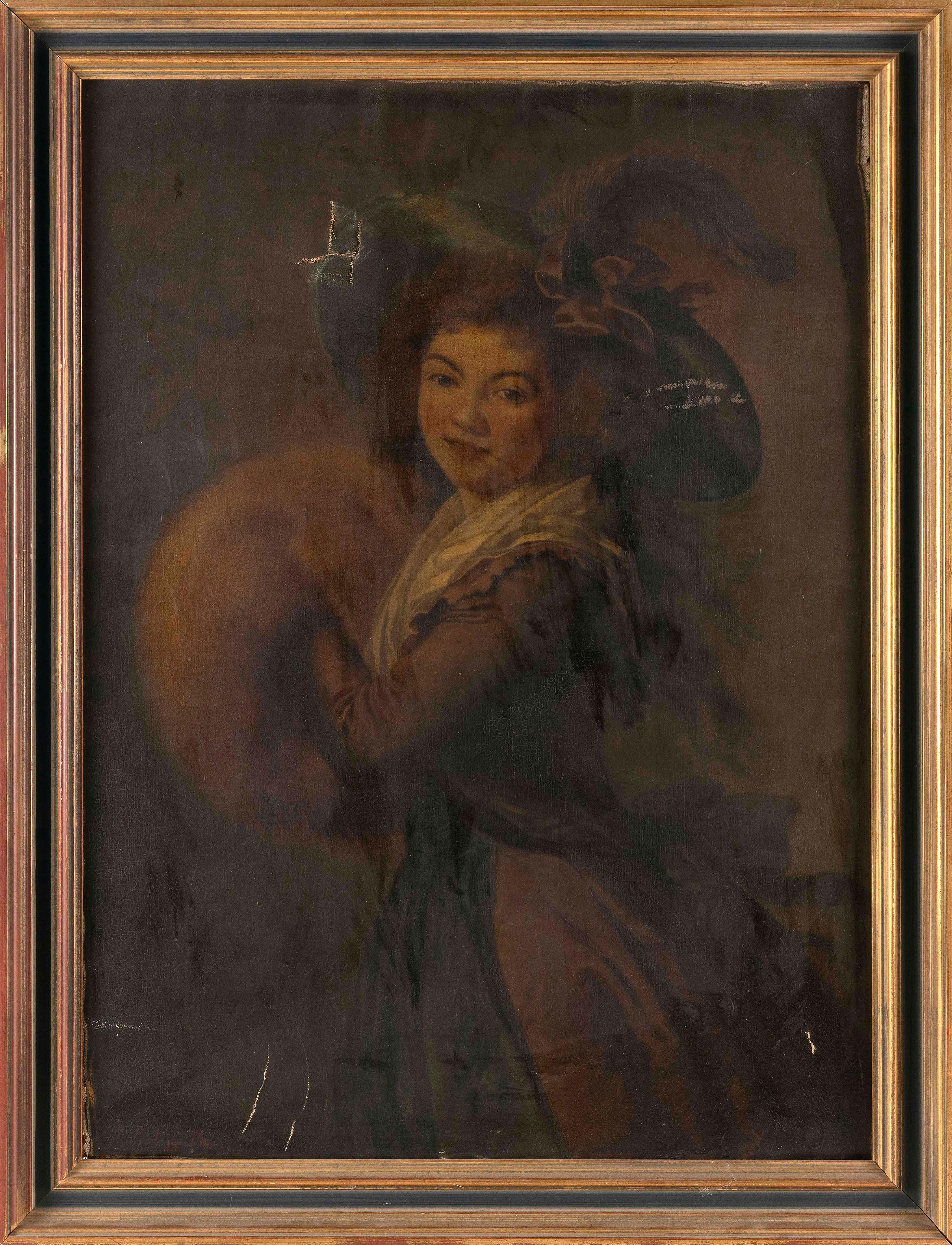 Alfred Bryant Copeland | Portrait of a young girl wearing a large hat ...