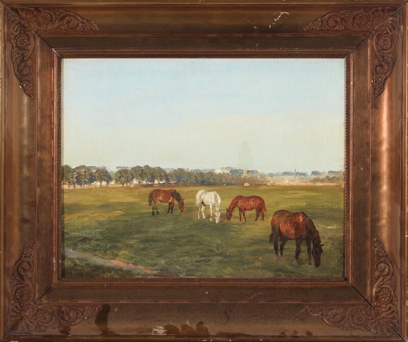 Otto Bache | A summerday with horses on grass (1905) | MutualArt