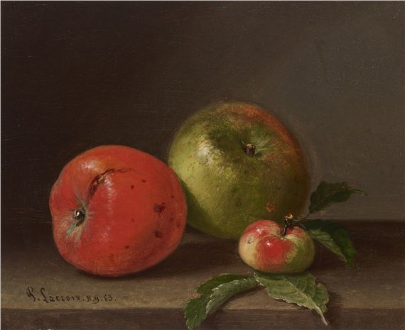 Paul Lacroix | Still Life with Peaches (1866) | MutualArt