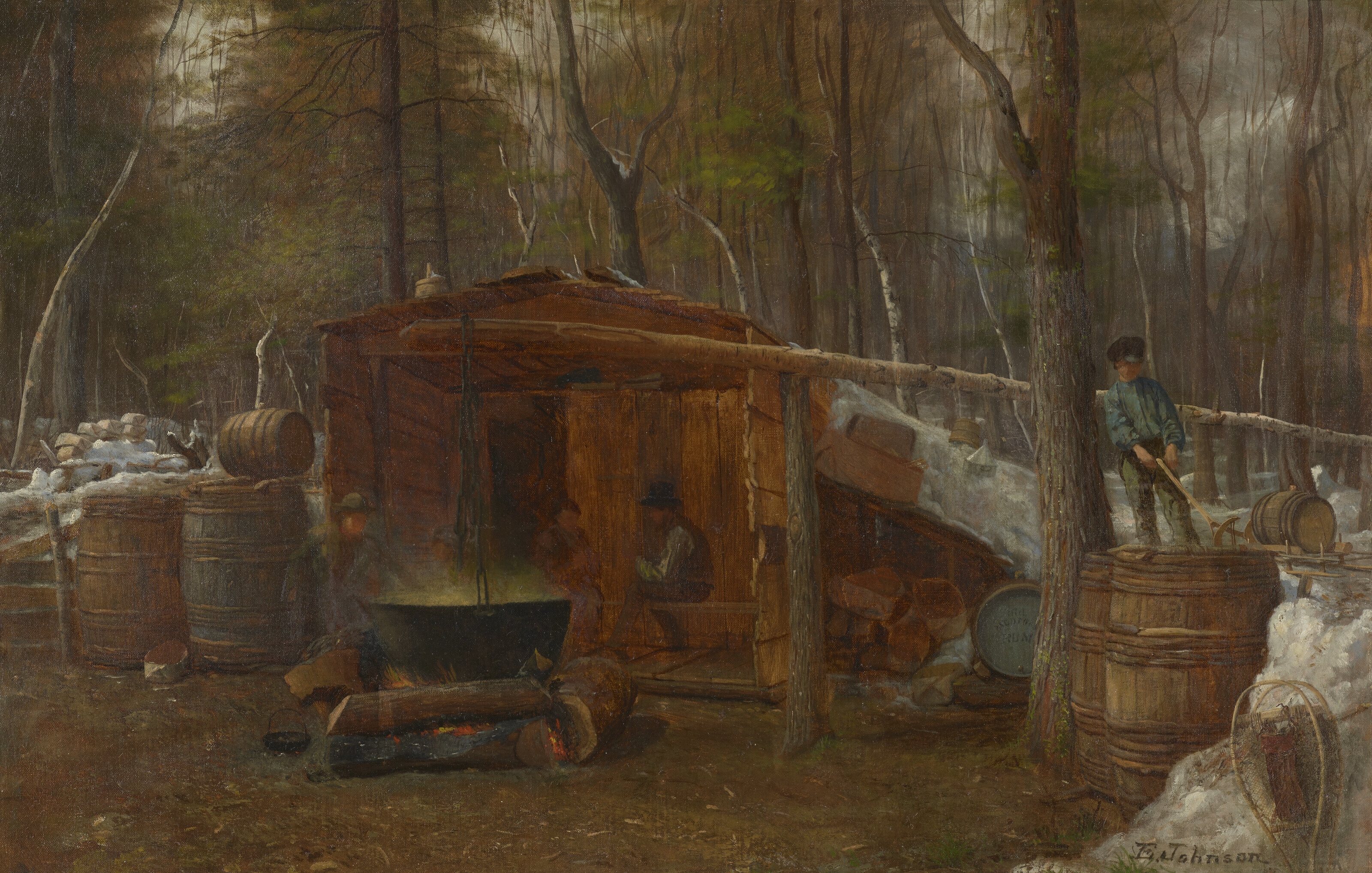 Eastman Johnson | Cardplay at the Camp (1861 - 1865) | MutualArt