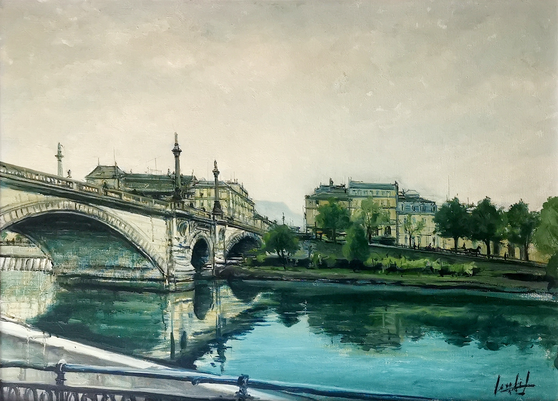 Sergio Cecchi | Pont de la Coulouvrenière depuis le quai de la Poste ...