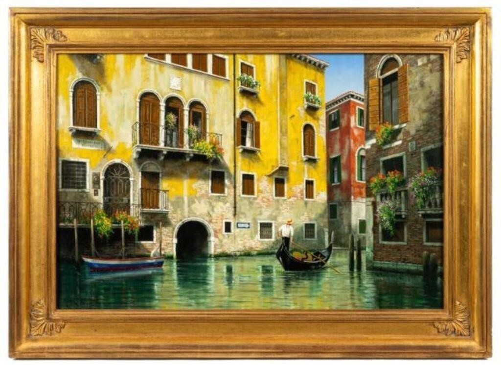 Mark Pettit | Venice Canal Scene Painting by Mark Pettit. | MutualArt