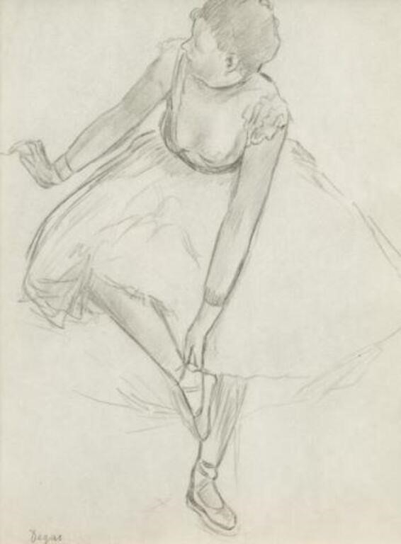 Edgar Degas | Graphite Drawing of Ballerina, After Degas. | MutualArt