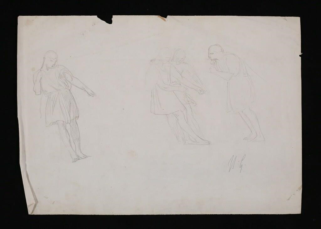 Jean-Léon Gérôme | Jean-Leon Gerome 2 Pencil Drawing Studies | MutualArt