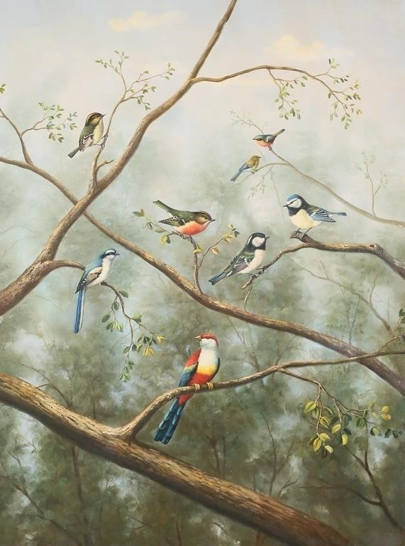 Ira Monte | Ira Monte Style Oil on Canvas Birds | MutualArt