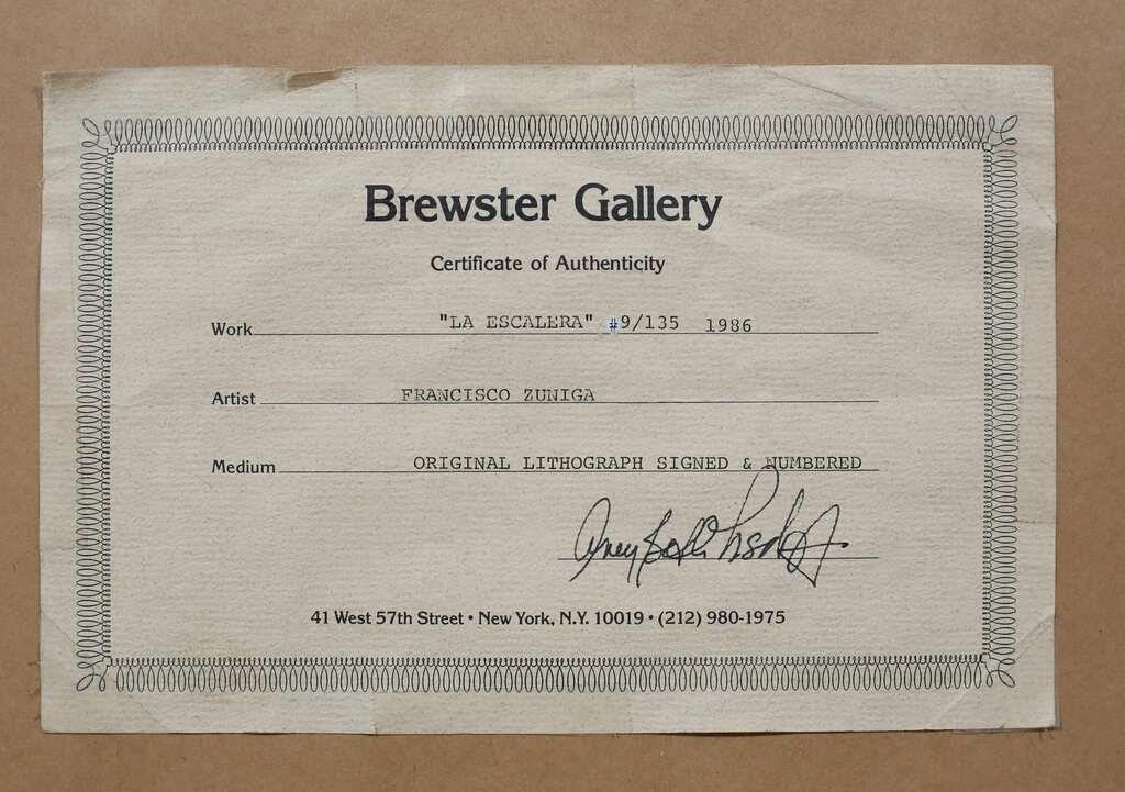 Francisco Zuñiga | Francisco Zuniga Lithograph La Escalera (1986 ...