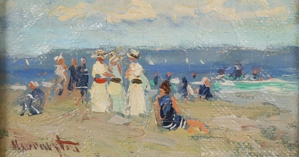 James Harrington | James Harrington Oil Canvas Beach Scene | MutualArt
