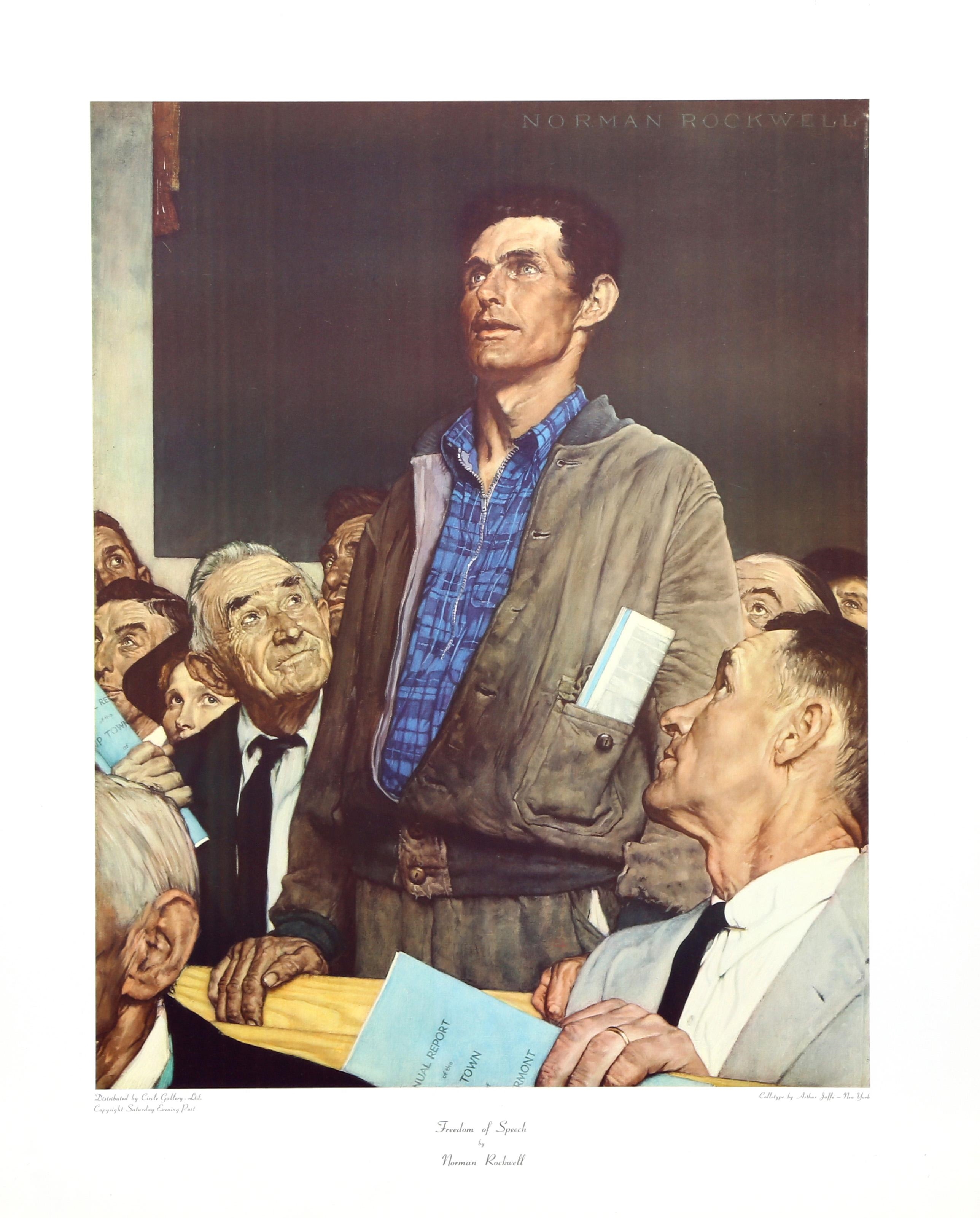 Norman Rockwell | FREEDOM OF SPEECH (Circa 1973) | MutualArt